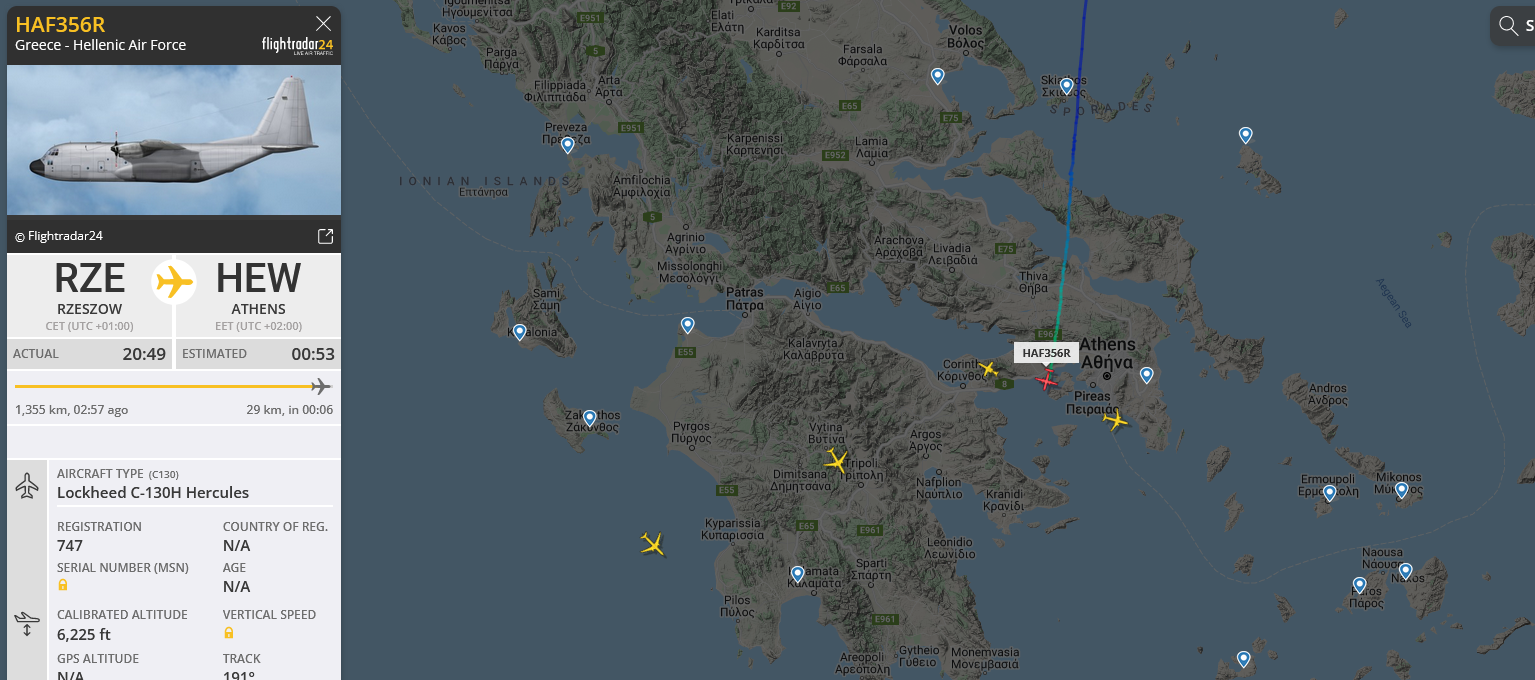 ΩΡΑ 00:53!!! ΕΠΙΣΤΡΕΦΟΥΝ ΣΤΗΝ ΕΛΛΑΔΑ ΤΑ C-130 ΤΟΥ ΚΟΥΛΗ;;; ΦΕΡΝΟΥΝ ΠΙΣΩ ...