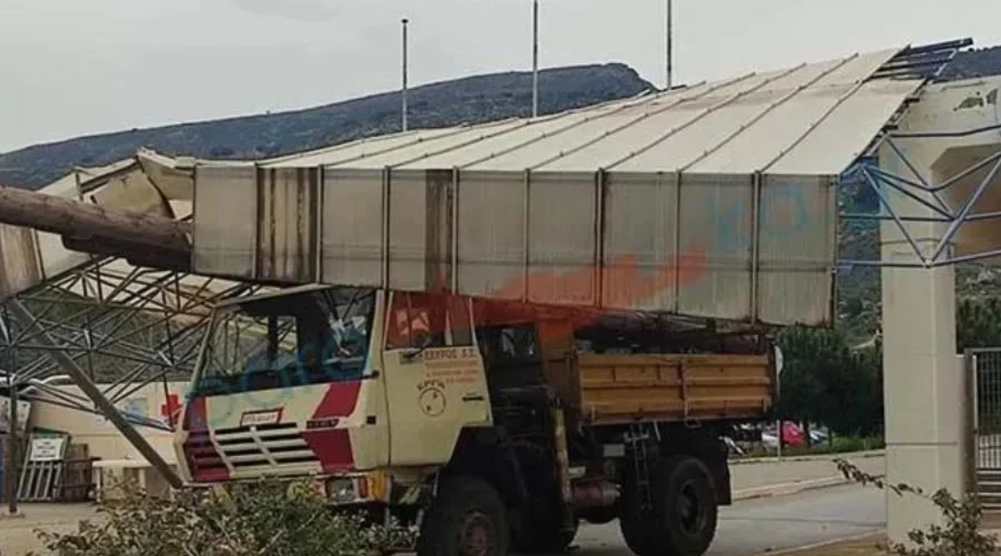 ΑΠΙΘΑΝΑ πράγματα! Πήρε σβάρνα την πύλη του νοσοκομείου Χανίων, γερανός ...